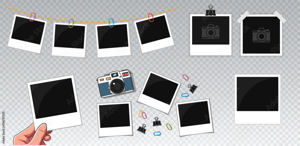 Vector Polaroid Frames. The most realistic photo templates with shadows ...