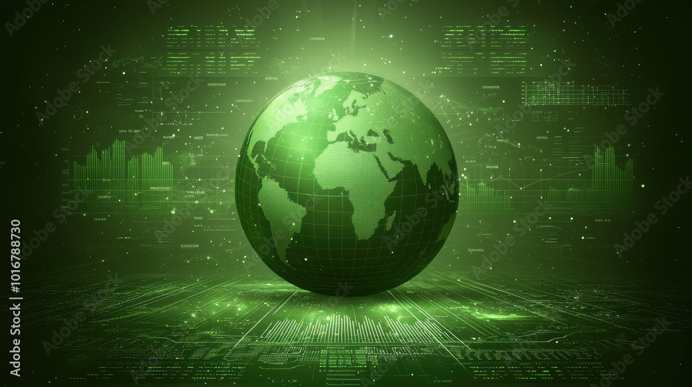 green globe representing sustainability and environmental awareness ...