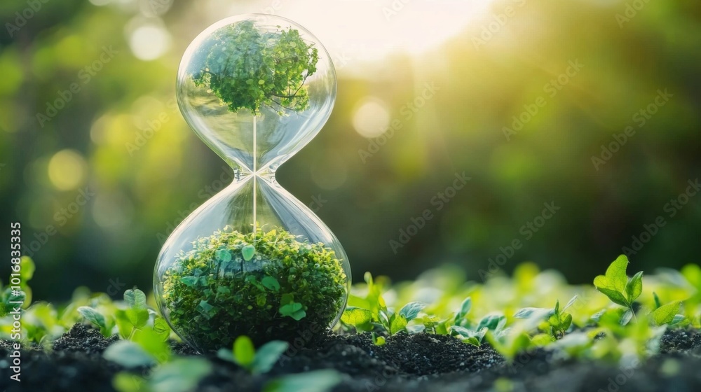 LCA life cycle assessment concept. Hourglass with LCA icon ...