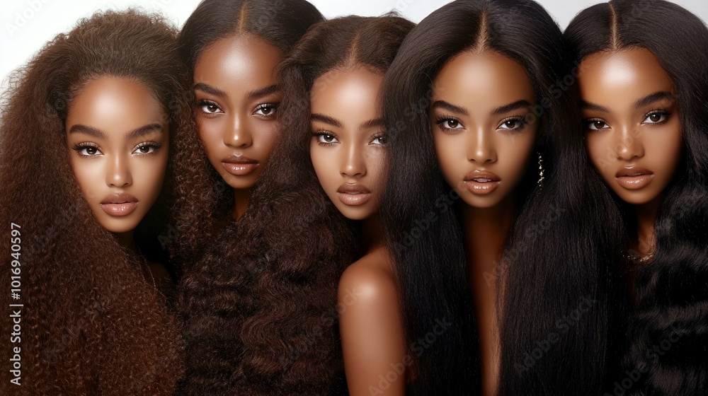 beautiful black women who look like supermodels staring straight ahead ...