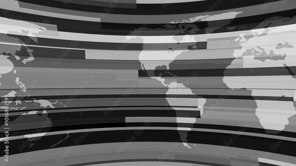 Black white color technology news background with earth map, black and ...