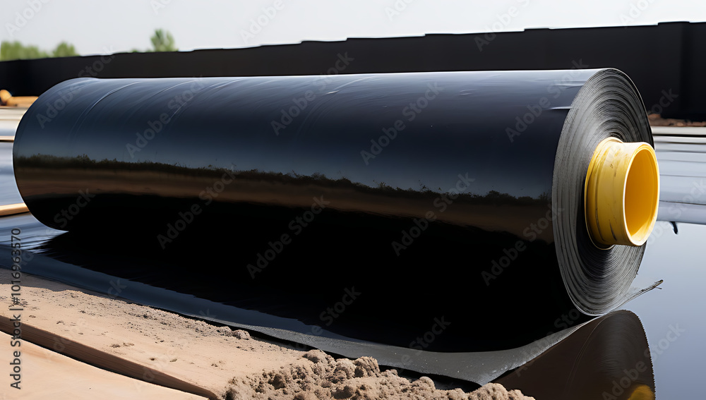 small portion new roll waterproofing material shown photo minimal ...