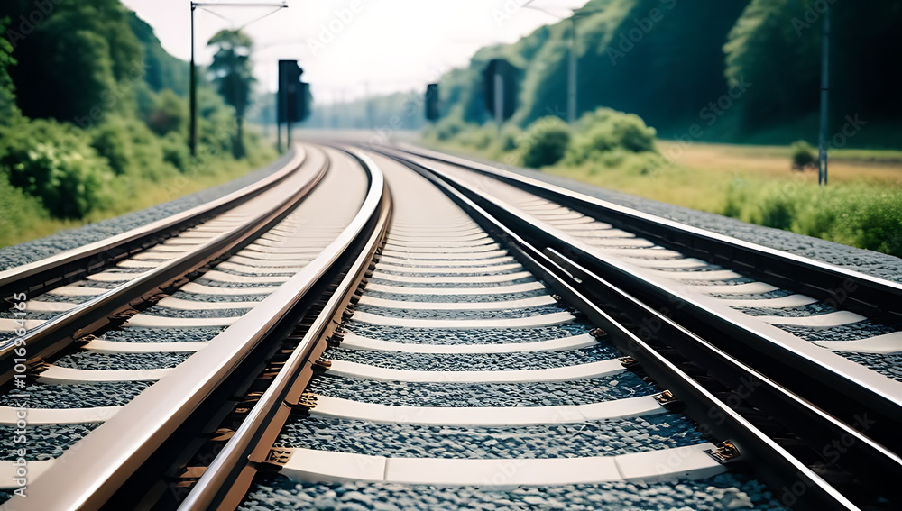 stylized illustration railway track vector route depicted rail pattern ...