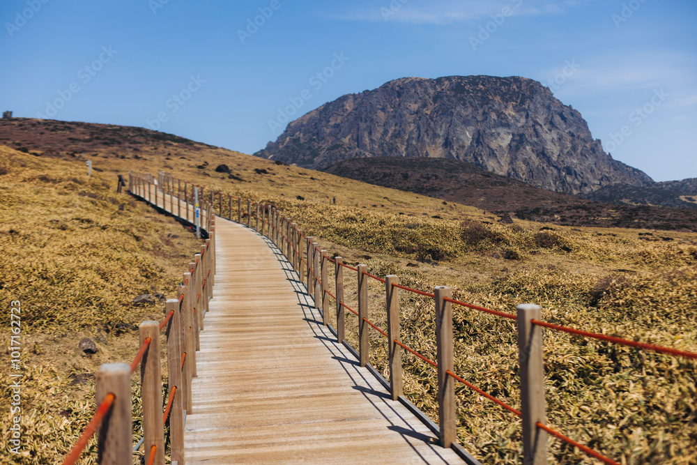 Hallasan National Park, Jeju island, South Korea, spring landscape view ...
