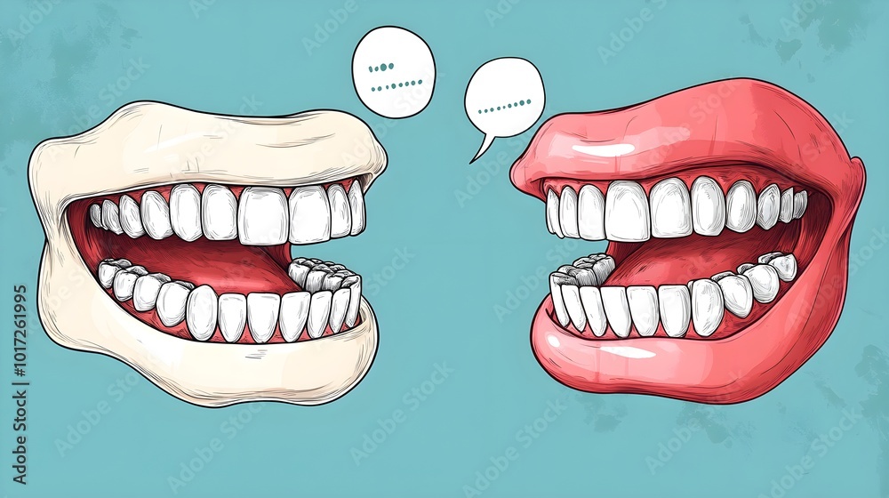 Side-by-side comparison of a smile before and after braces ...