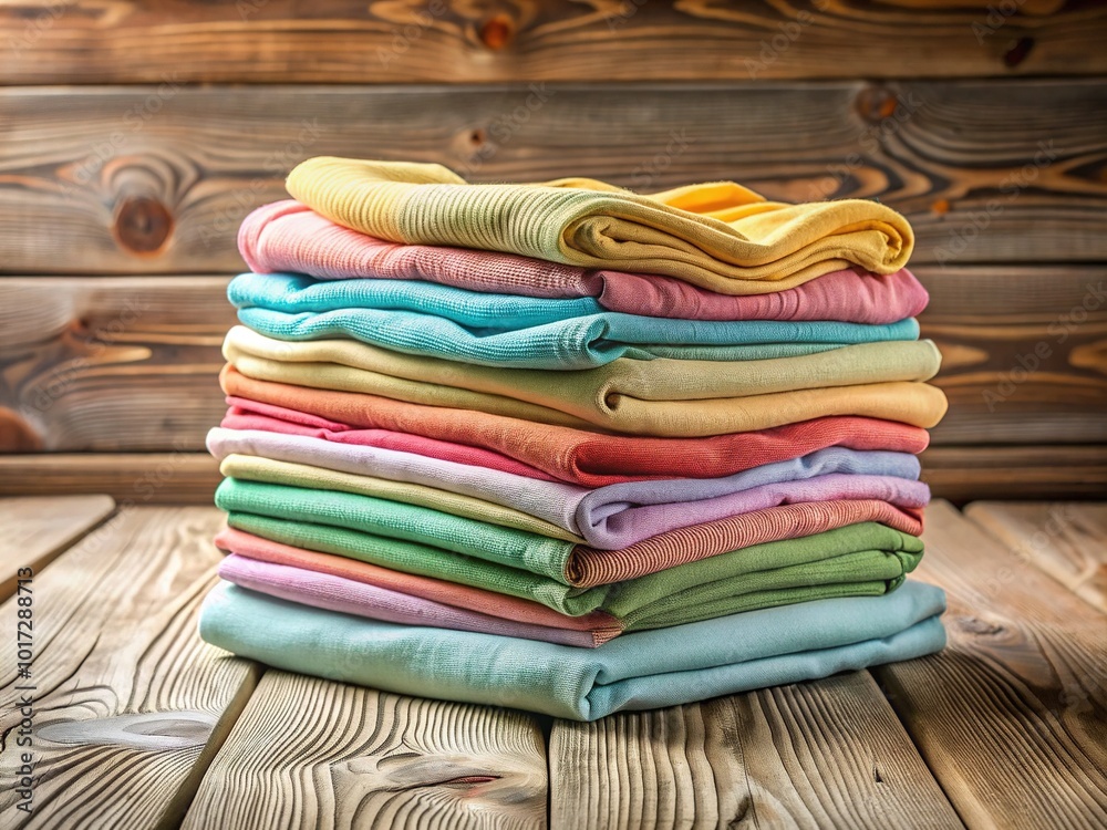 A vibrant arrangement of freshly laundered cloths in pastel shades ...
