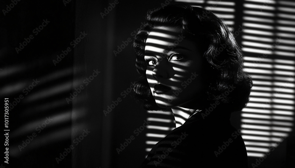 Use harsh, high-contrast black-and-white lighting to mimic the classic ...