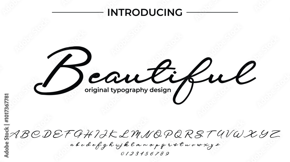 Beautiful Font Stylish brush painted an uppercase vector letters ...