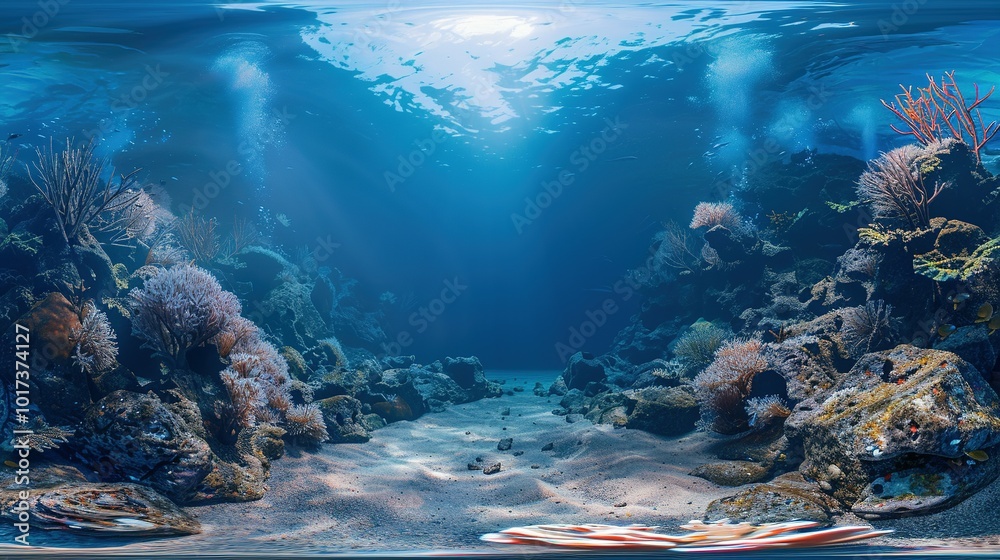 Underwater World 8K VR Environment Map: 360-Degree Equirectangular ...