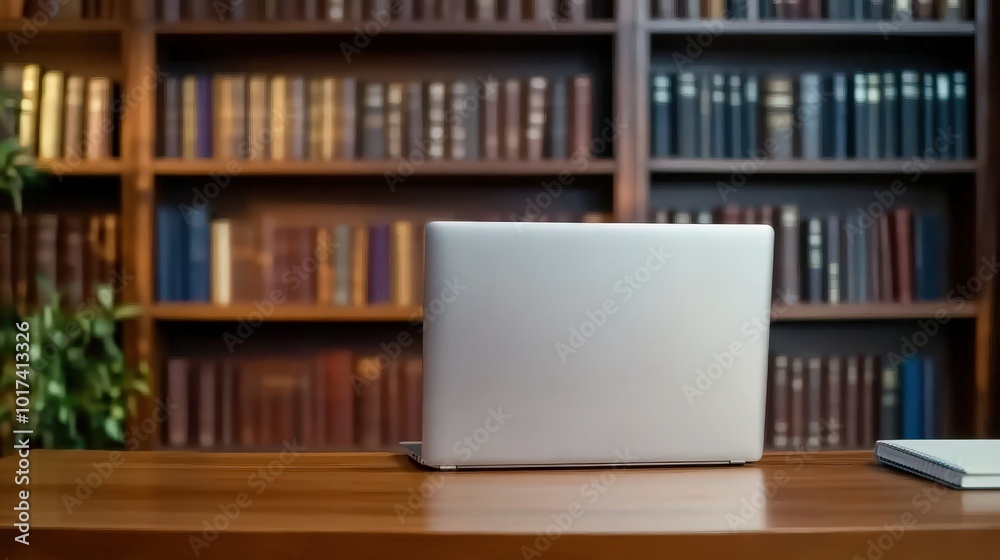 zoom virtual background of office room with bookcase professional ...