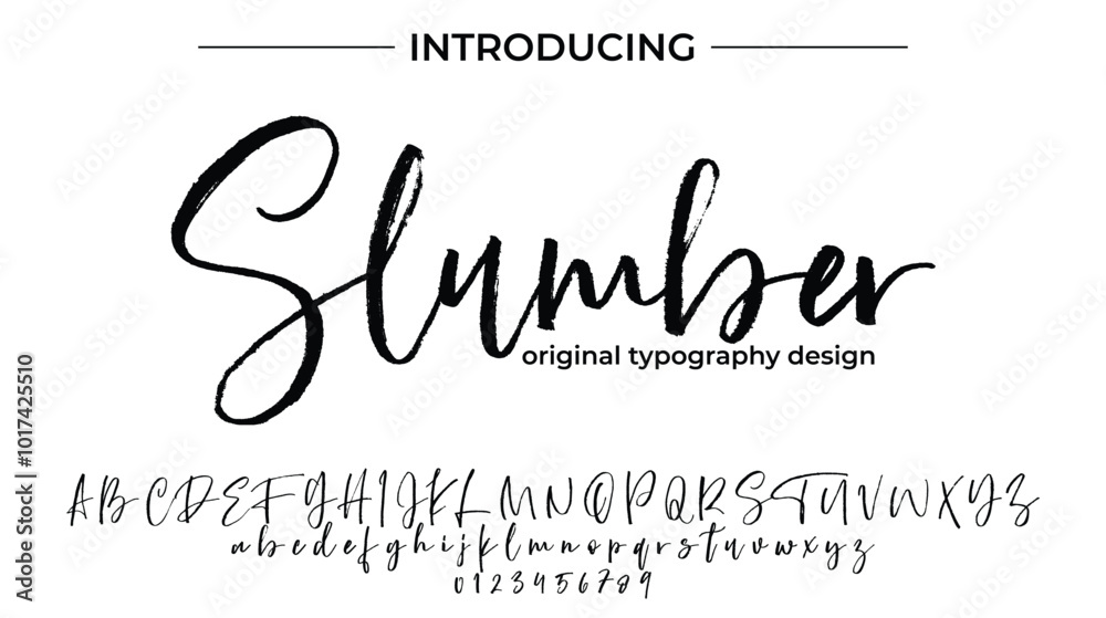 Vector de Stock Slumber Font Stylish brush painted an uppercase vector ...