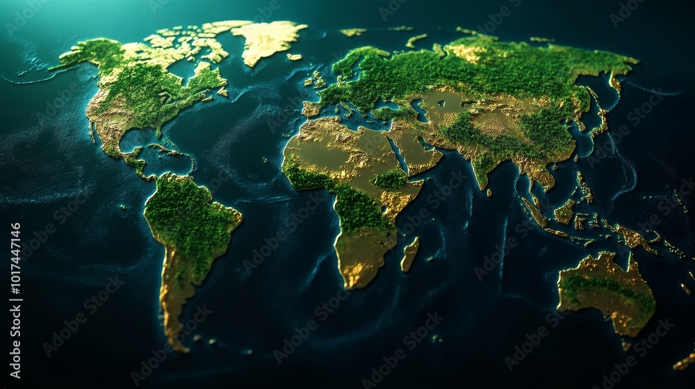 A 3D map of the world showcasing major rivers and waterways ...
