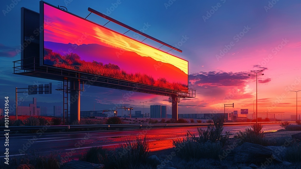 Digital billboard mockup showcasing dynamic, high-resolution visuals ...