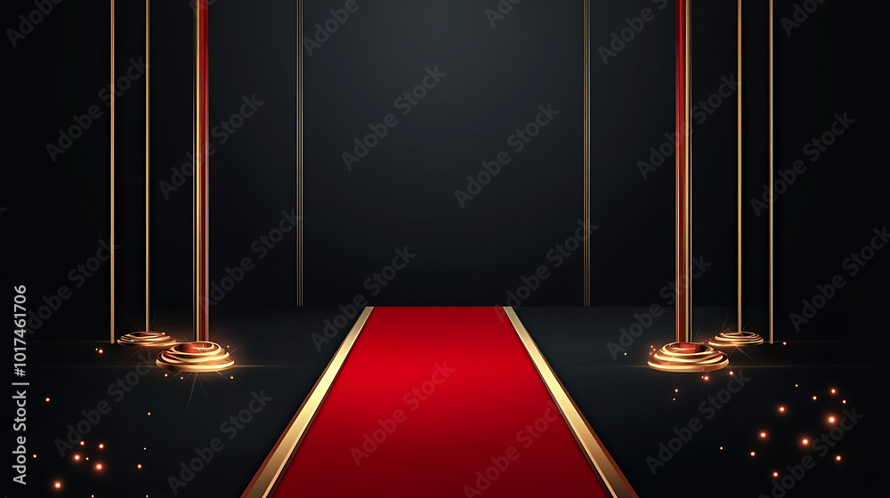 Invitation luxury red carpet elegant black background vector ...