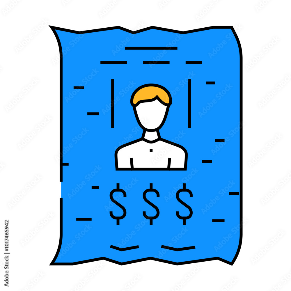 wanted poster crime line icon vector. wanted poster crime sign ...