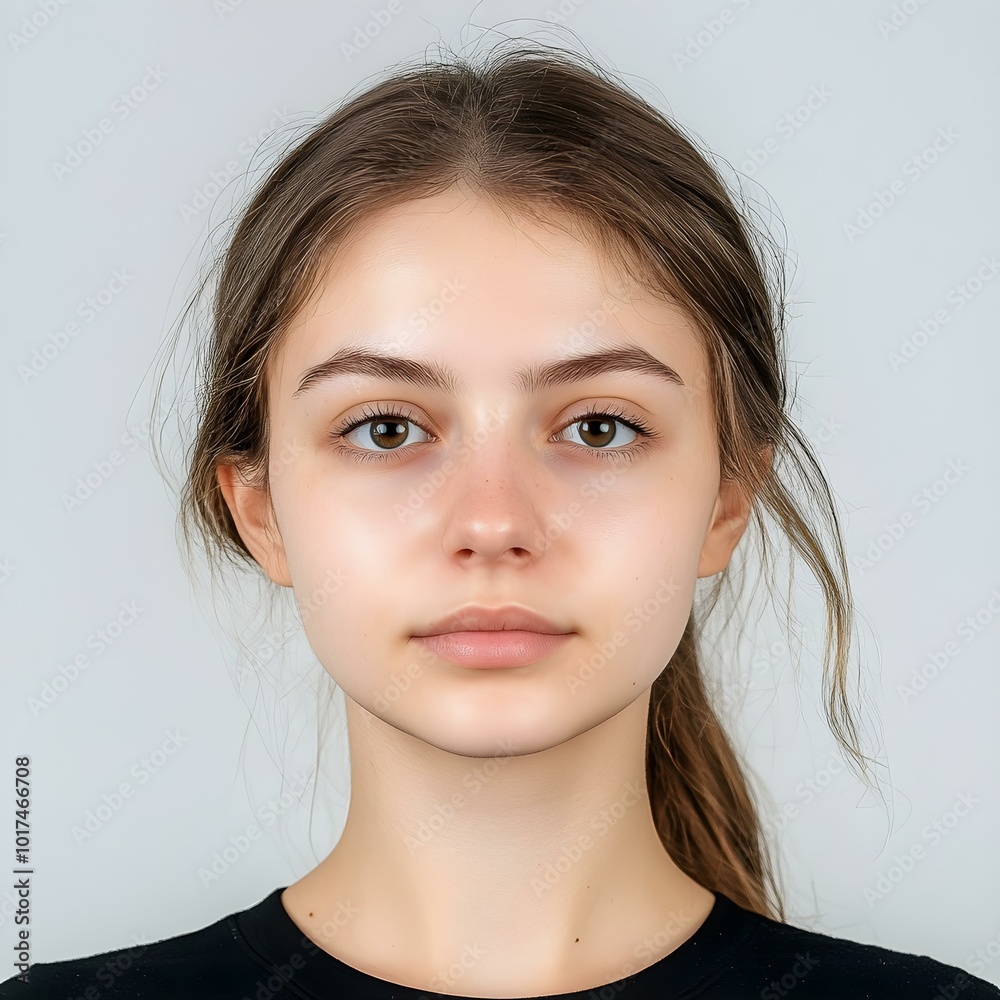 passport photo woman female biometric wallpaper background portrait ...