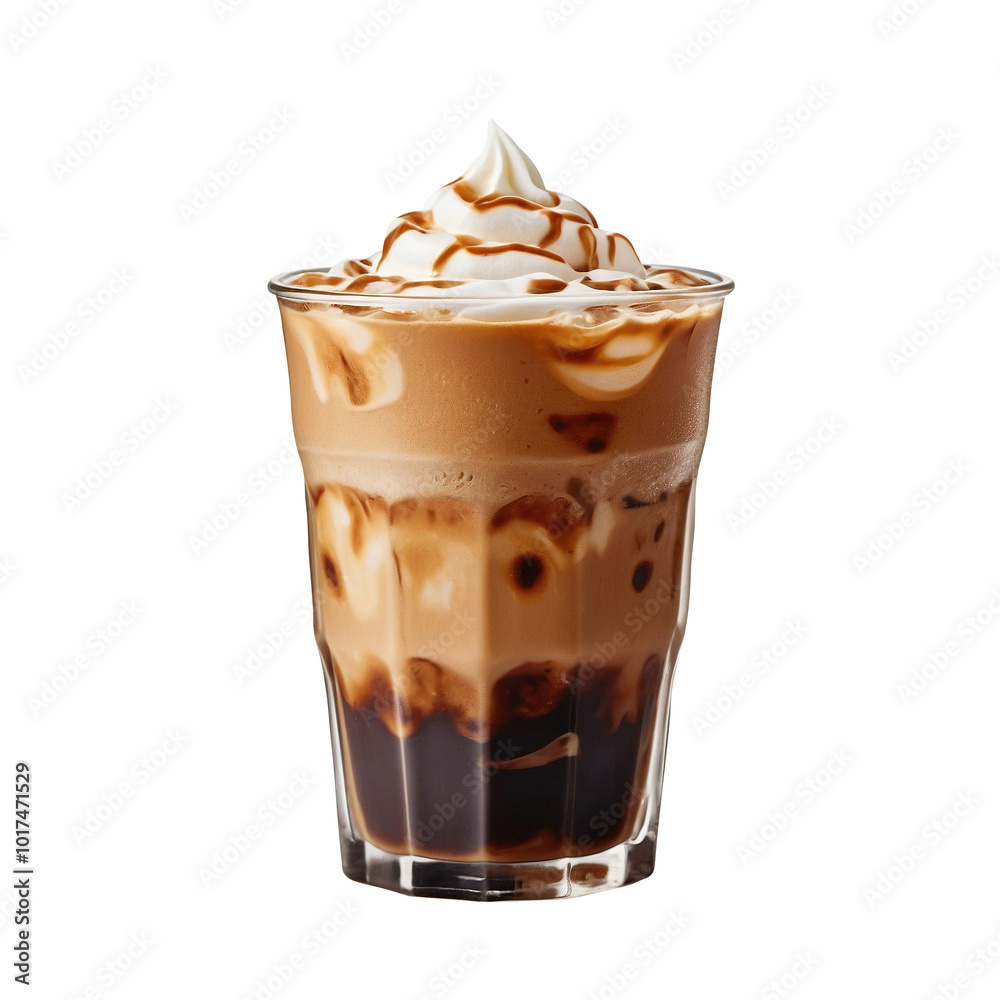 Iced coffee latte on transparent background PNG Generative AI Stock ...