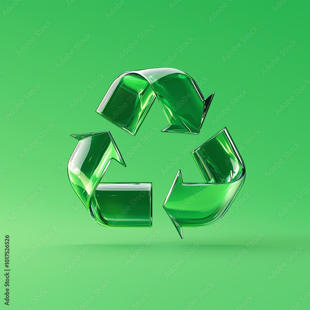 Eco-friendly recycling symbol, green color, promoting sustainability ...