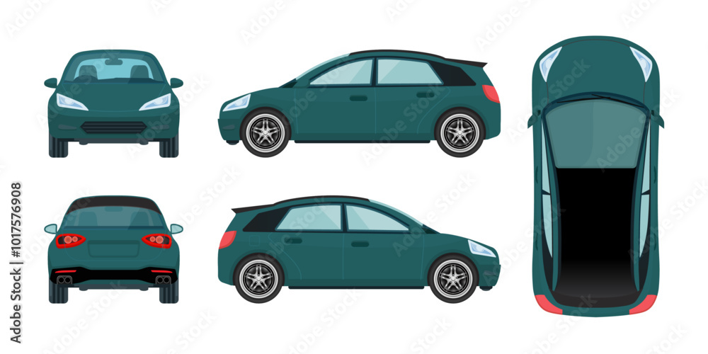 Green Electric Vehicles and Cars: Detailed Views from All Angles ...