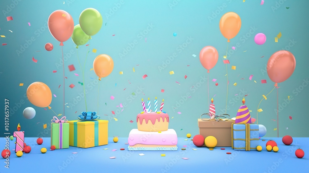 Simple Design on Birthday Background - a charming and festive visual ...