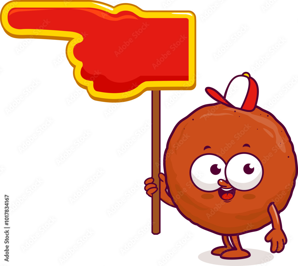 Funny cartoon meatball character. Sausage sub sandwich mascot. Fast ...