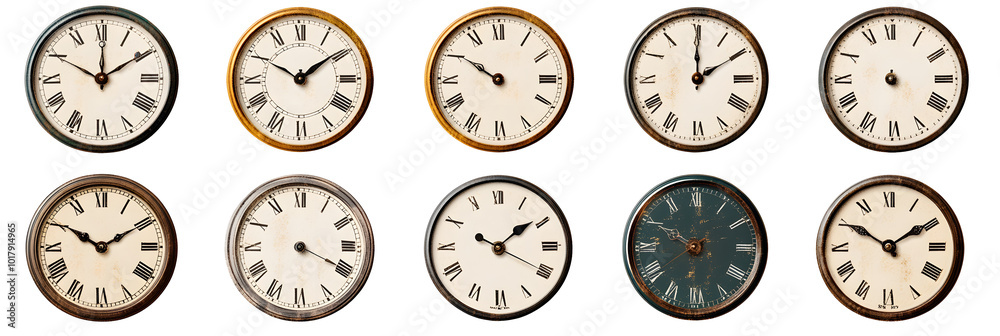 Clock faces set. Watches, clockface in old vintage and modern design ...
