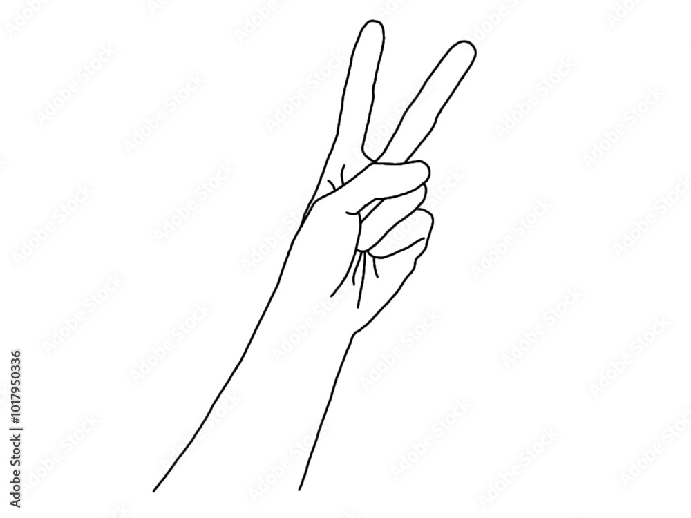 Number two, hand gesture in various sides view. Concept of finger ...