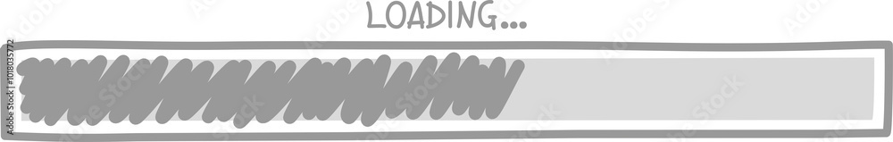 cute doodle hand draw loading bar counter computer battery, banner ...