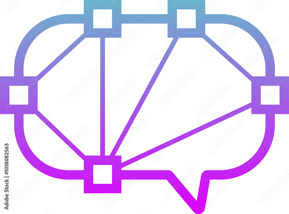 LLAM, large language model icon on transparent, blue purple gradient ...