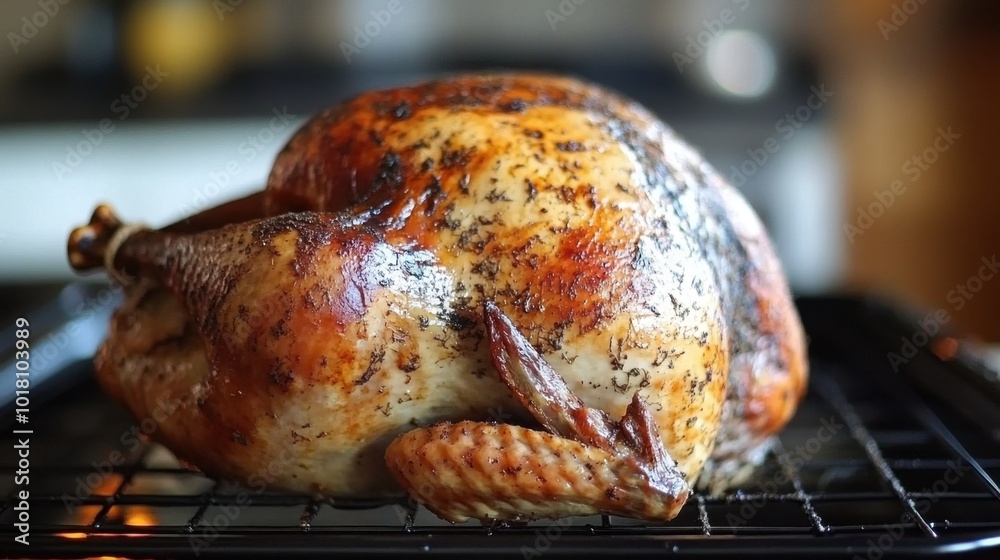 Thanksgiving Turkey Feast with Fruits and Herbs on Display. Liberia ...