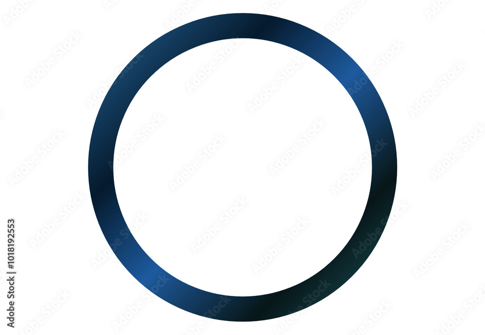 Blue round frame isolated on transparent background. Dark blue frame ...