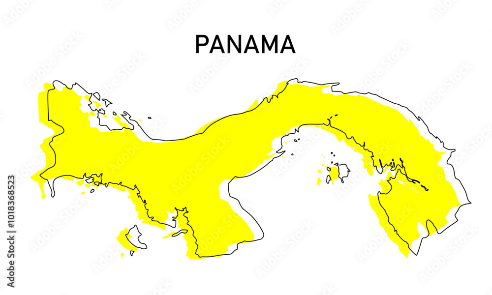Vector de Stock Simple outline map of Panama. Stylized minimal line ... Vector de Stock Simple outline map of Panama. Stylized minimal line ...