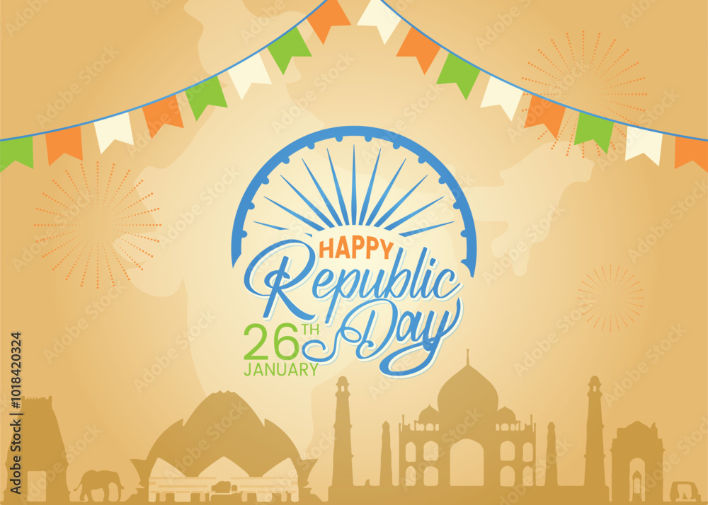 Republic Day of India 26th January poster, banner, flyer with a clean ...