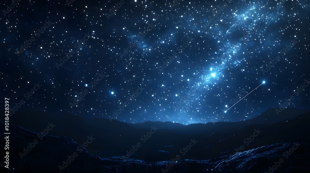 A photorealistic image of a starry night sky filled with countless ...