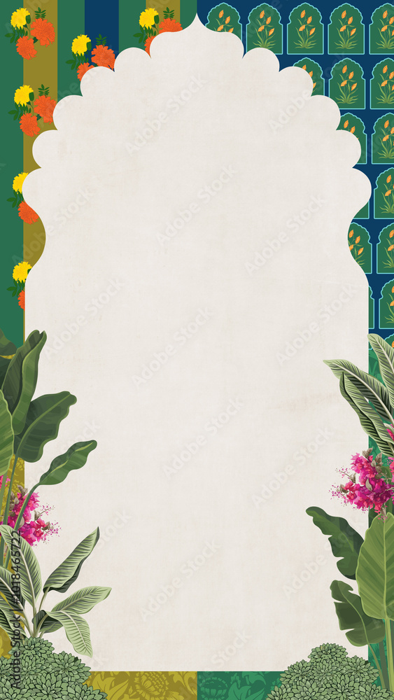 Traditional Indian pattern wedding invite template Stock Illustration ...