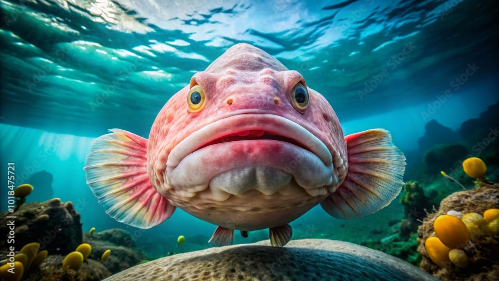 Discover the blobfish swimming gracefully in the deep ocean, an example ...