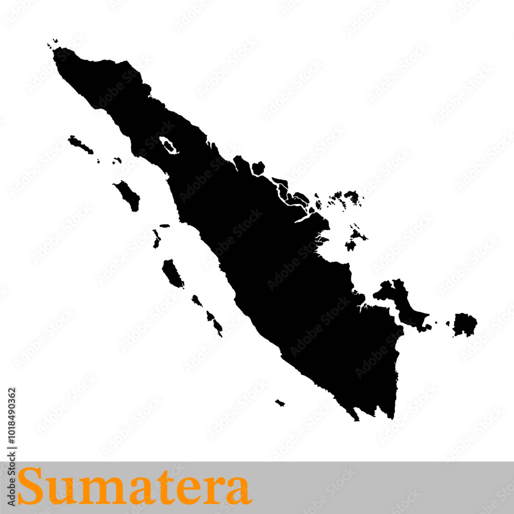 silhouette map of sumatera island indonesia Stock Vector | Adobe Stock