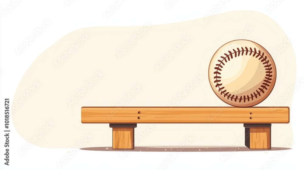 a baseball dugout bench clipart, team seating, simple vector design ...