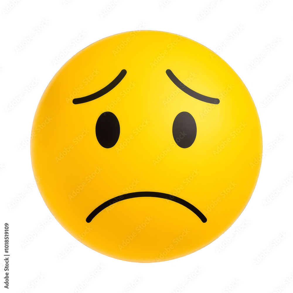 Sad Face Emoticon Illustration with Transparent Background for Design ...