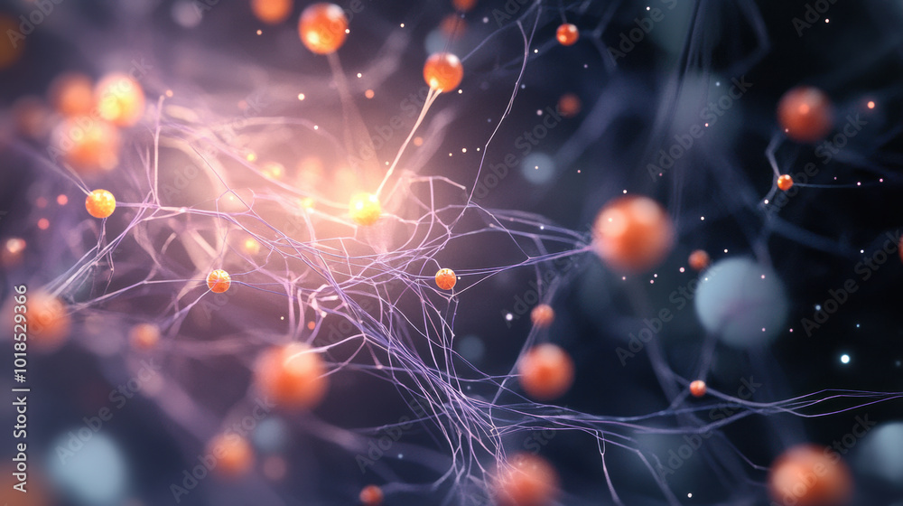 highly detailed image of biological matrix showcasing interconnected ...