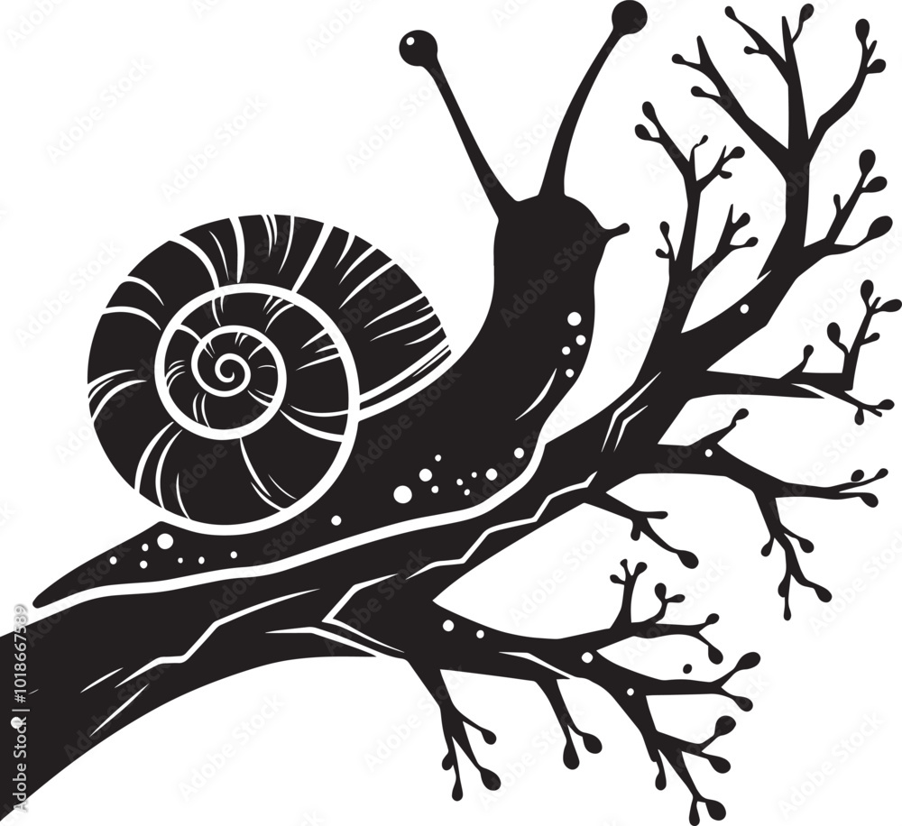 Snail Silhouette isolated on a white background Minimalist Snail vector ...