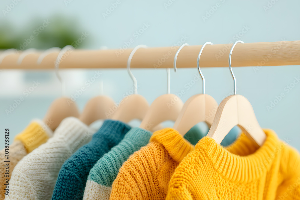 Clothing Rack with Children’s Outfits Close-Up | Stylish and Colorful ...