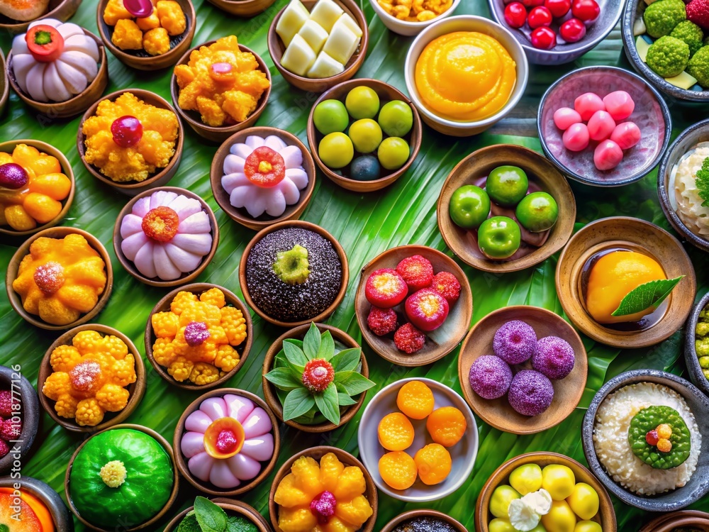 Exquisite Selection of Authentic Thai Desserts Showcasing Vibrant ...