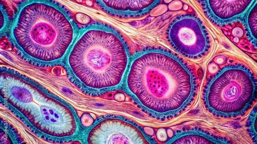 Labeled Stratified Squamous Epithelium Observed Under Microscope with ...