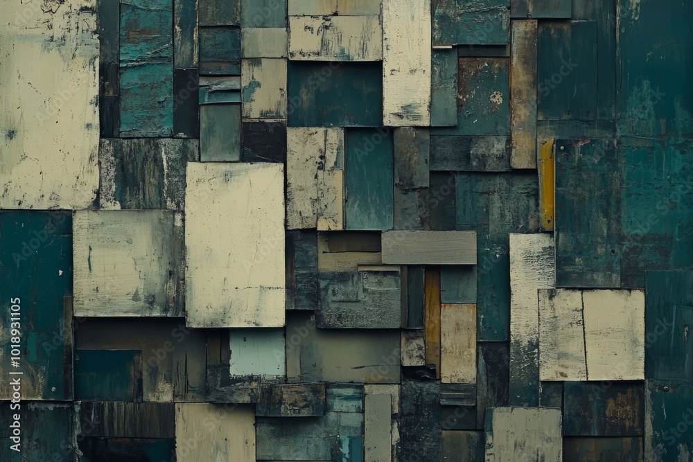 Composition of interior designer moodboard with textile samples, paint ...