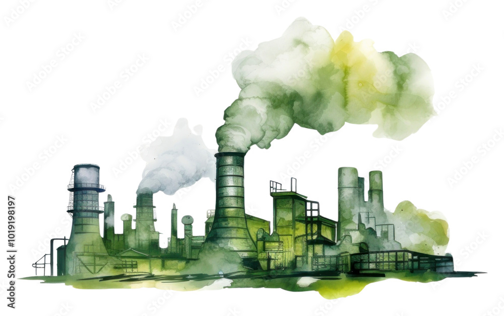 PNG Smog-choked factory pollution architecture smoke. Stock ...