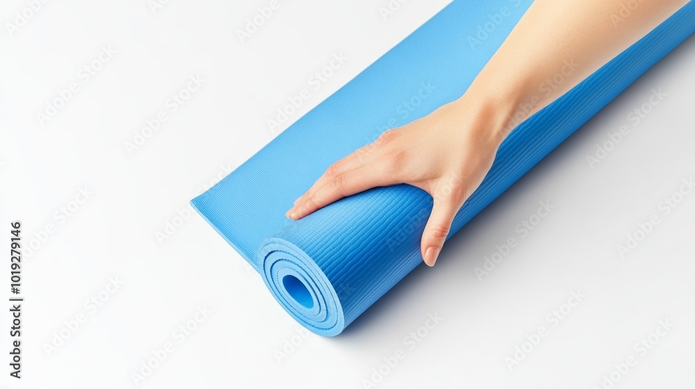 Hand presenting a home workout plan for a fitness lifestyle campaign on ...