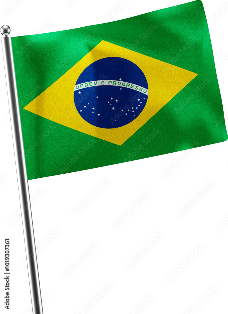 Brazil realistic 3D flag render Stock Illustration | Adobe Stock
