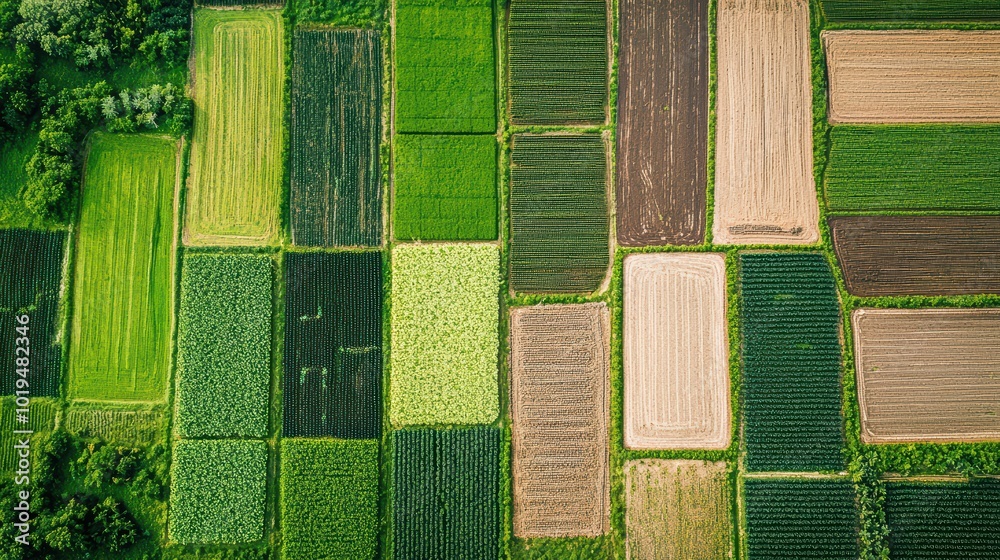 Drone photography capturing modern agricultural landscapes. Aerial ...