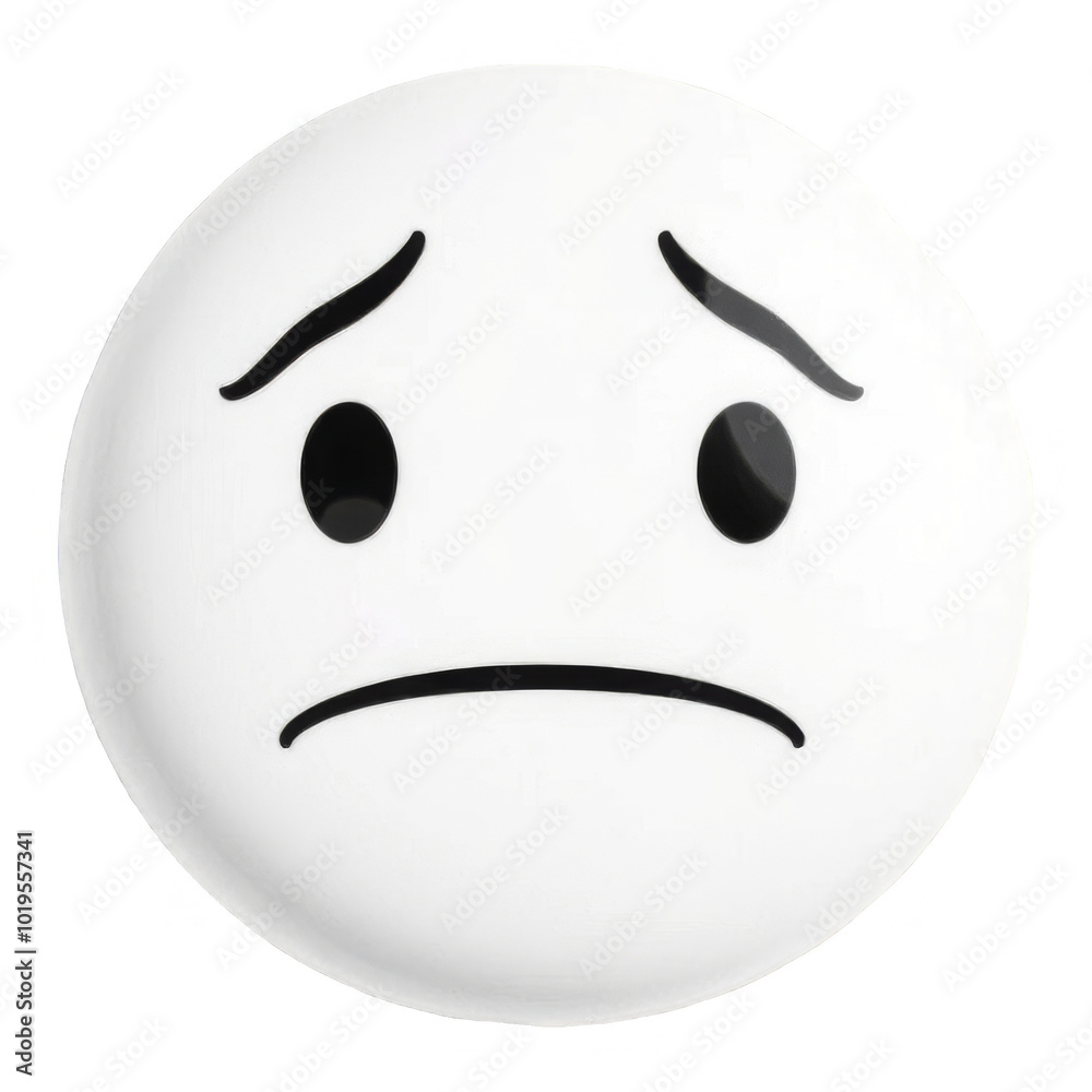 Sad Face Emoji on Transparent Background for Emotions and Reactions ...